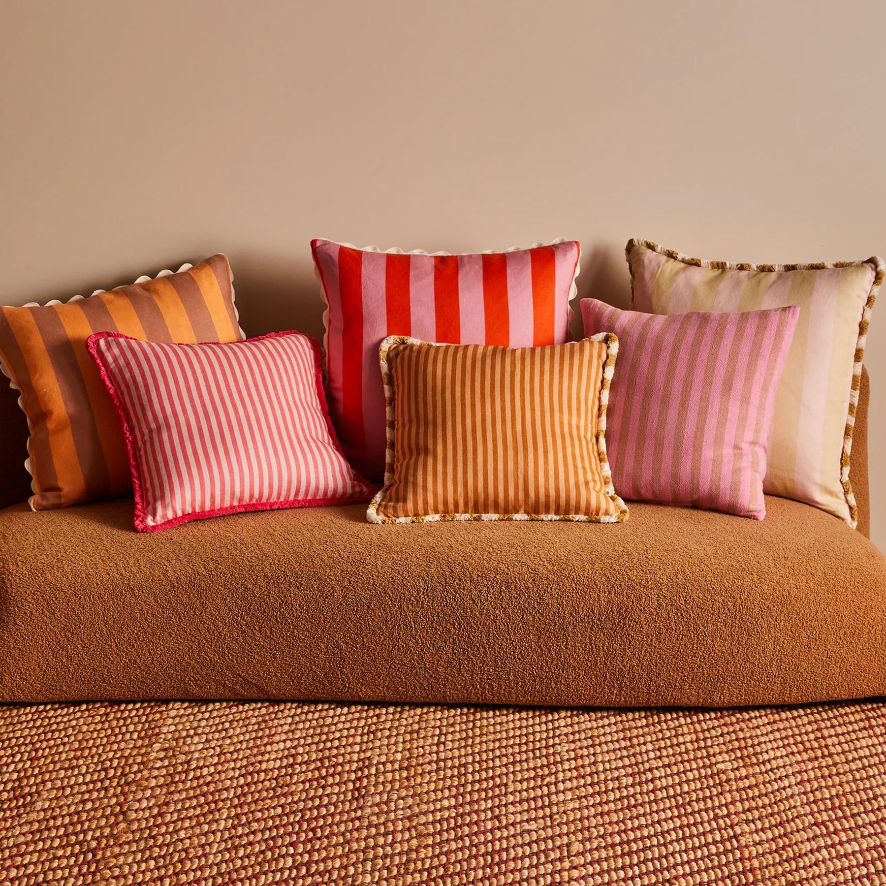 Bonnie And Neil Cushion Bold Stripe Sorbet