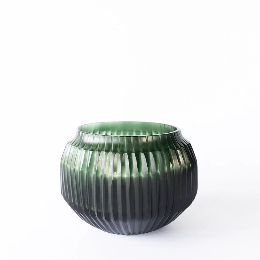 Brian Tunks Cut Glass Vase Mini Leaf