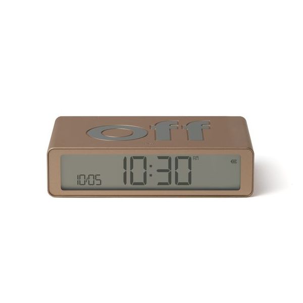 Lexon Flip Classic Clock Rubber Soft Gold