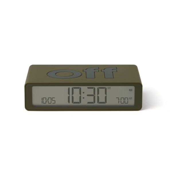 Lexon Flip Classic Clock Rubber Khaki