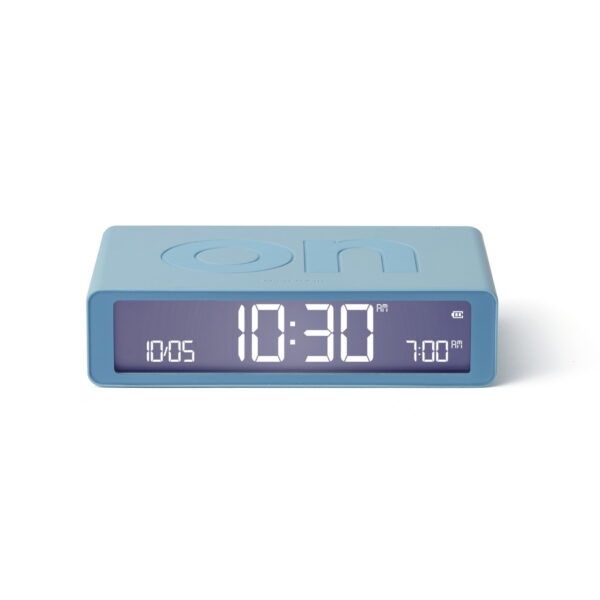 Lexon Flip Classic Clock Rubber Light Blue