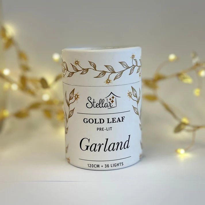 Stellar Seed Light Garland Gold Leaves