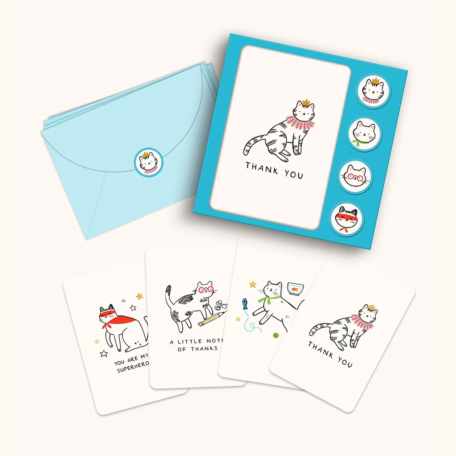 Studio Oh! Note Card Set with Stickers Kitten Caboodle