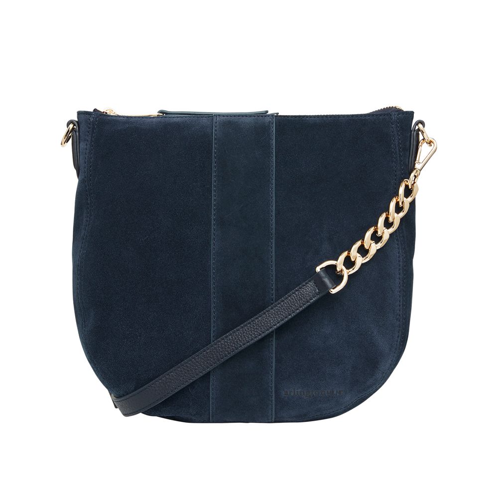 Arlington Milne Zara Tote Navy Suede